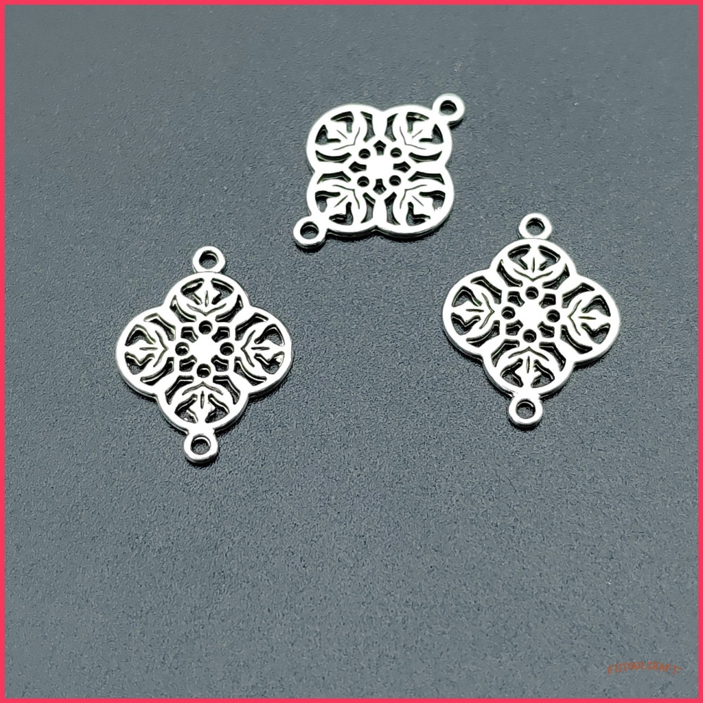 Jual Liontin Motif Bunga Tribal Warna Perak Charm Konektor Kalung ...