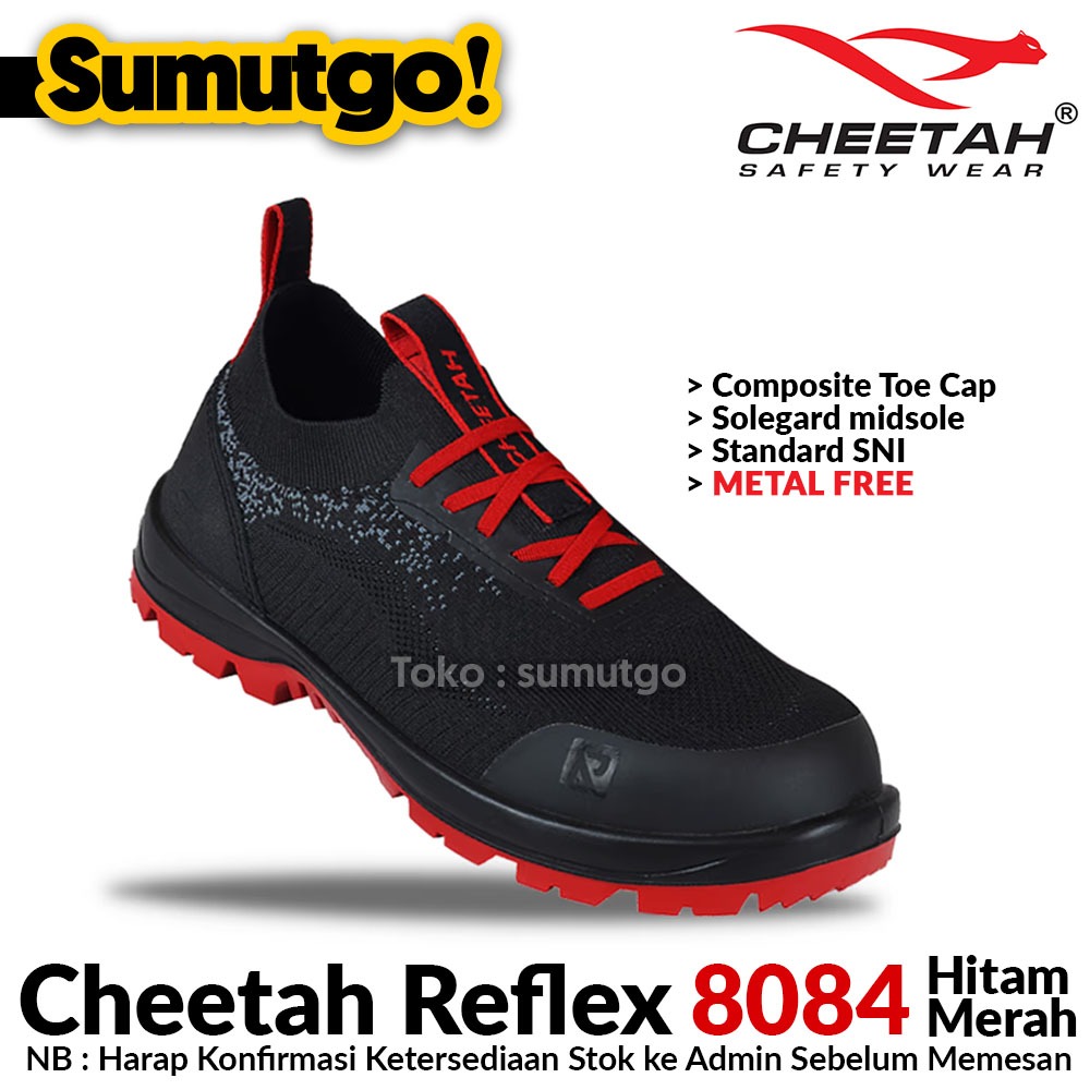 Jual Sepatu Safety CHEETAH REFLEX 8084 Merah Bold Red / Sepatu Kerja ...