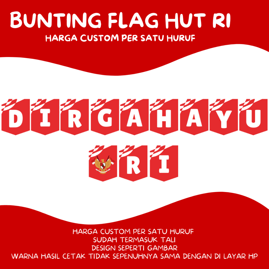 Jual CUSTOM BUNTING FLAG HUT RI / BUNTING FLAG KEMERDEKAAN RI / BUNTING ...