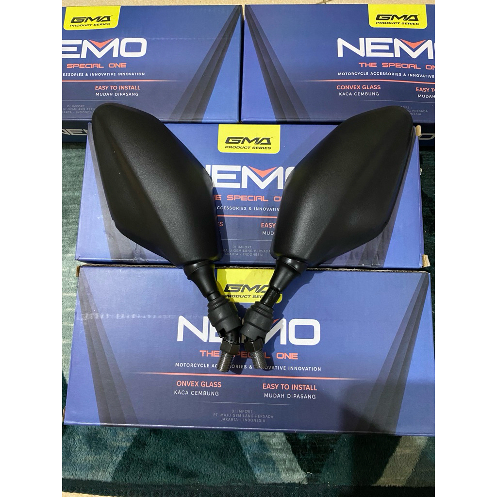 Jual Spion Xmax NEMO Bubut 3 Jari Tangkai Pendek Universal Honda Yamaha ...