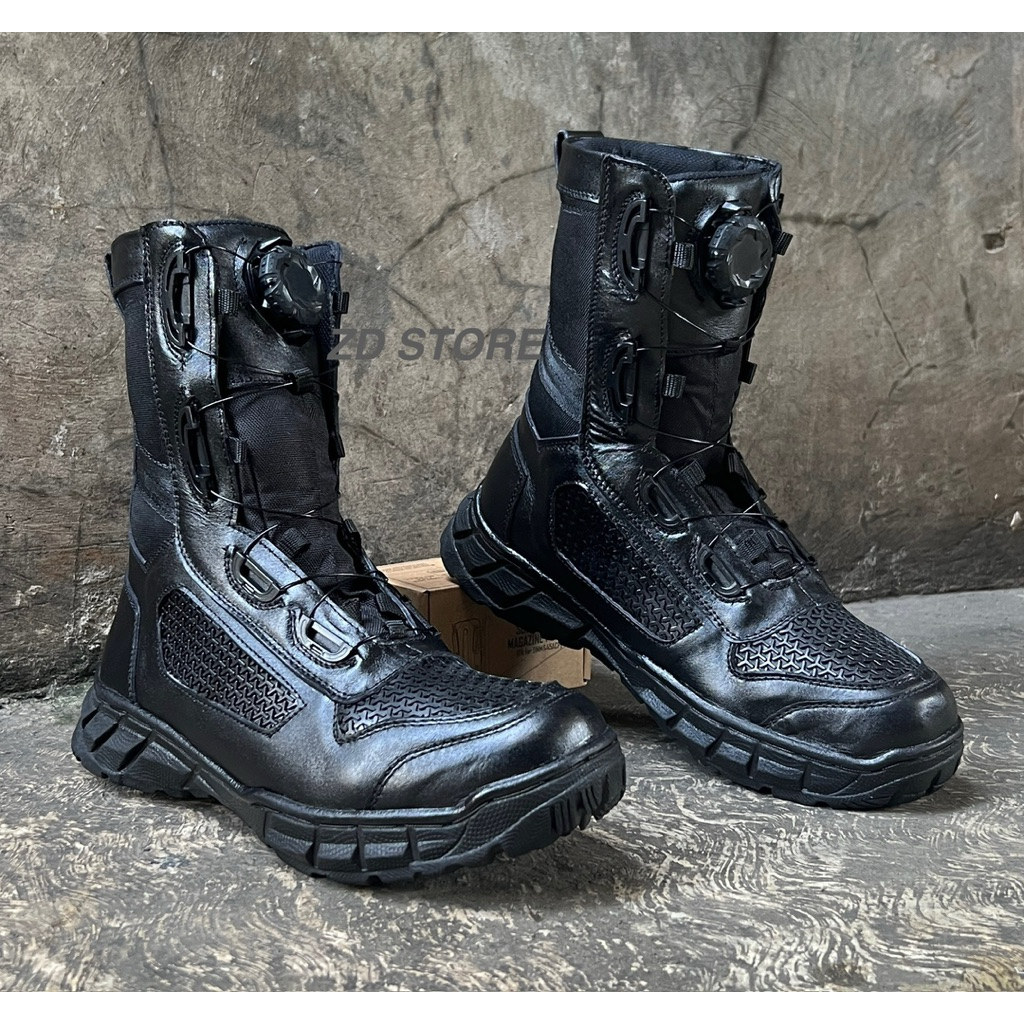 Jual Sepatu PDL Boa Tali Putar Hitam/Sepatu PDL Tactical Puter Hitam ...