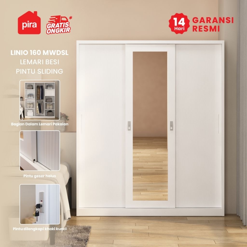 Jual PIRA - LINIO 160 MWDSL LEMARI PAKAIAN BESI SLIDING / PINTU GESER ...