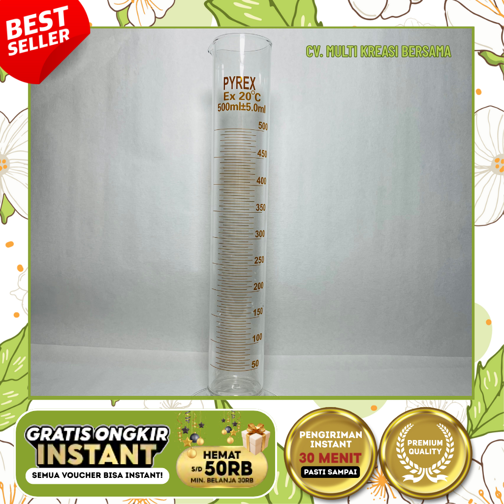 Jual GELAS UKUR 500 ML PYREX/ MEASURING CYLINDER PYREX/ GELAS UKUR ...