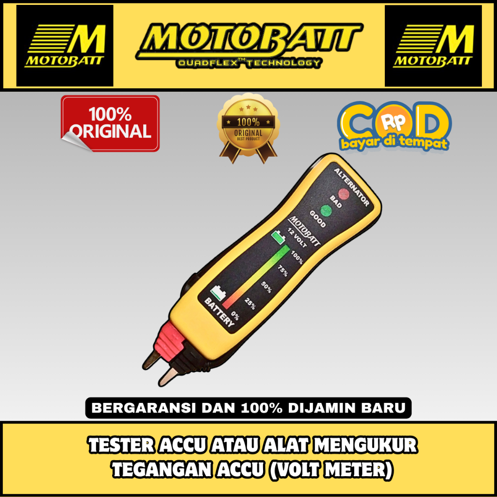 Jual Battery tester/ Alat Tes Aki merek MOTOBATT ORIGINAL | Shopee ...