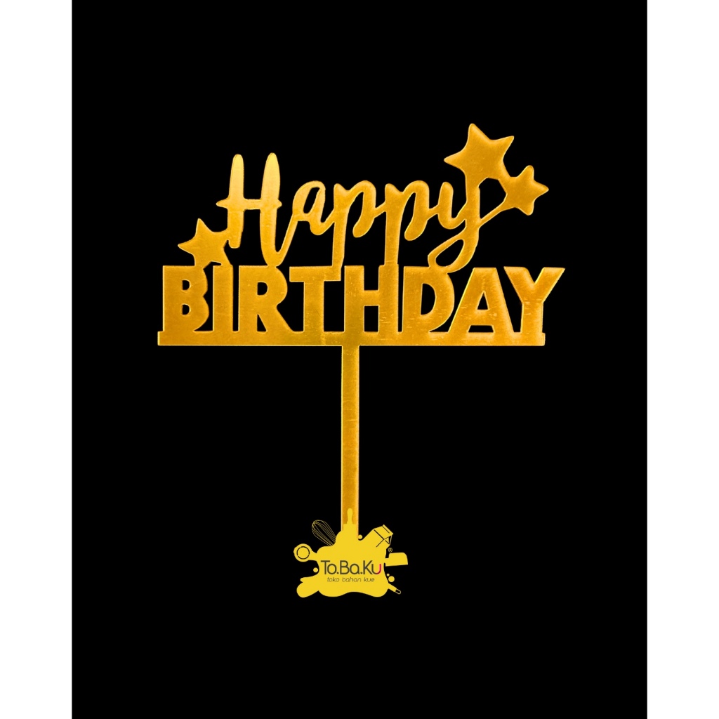 Jual Topper Acrylic Gold HBD Latin Star 2 | Shopee Indonesia