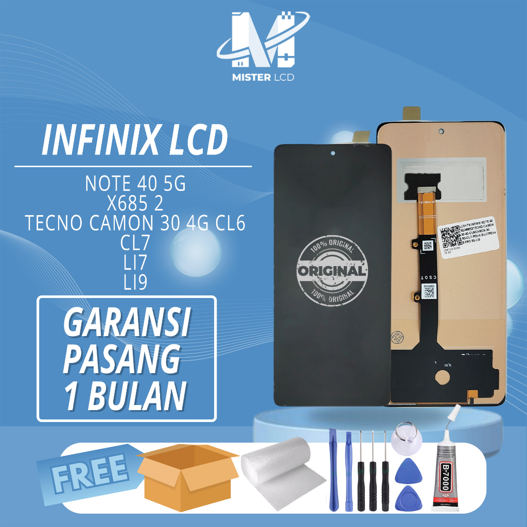 Jual LCD INFINIX NOTE 40 5G / X6852 / TECNO CAMON 30 4G CL6 / CL7 / LI7 ...