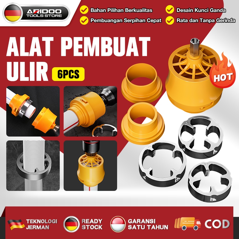 Jual COD ARIDOO Set Mata Tap Ulir Pipa PVC untuk Bor Listrik - Alat ...