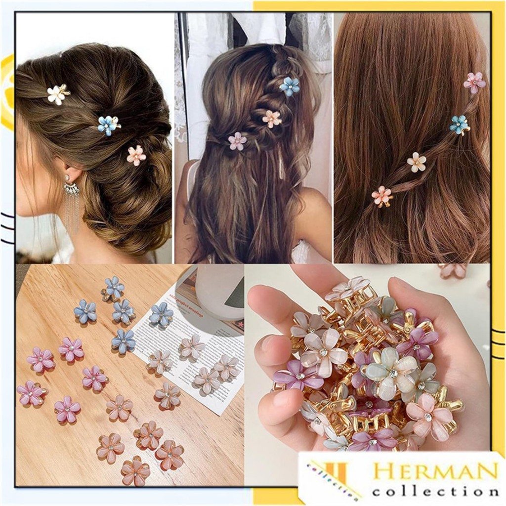 Jual HC Jepit Rambut Poni Bentuk Bunga Kecil Korea 1 Pcs Jepit Mini ...