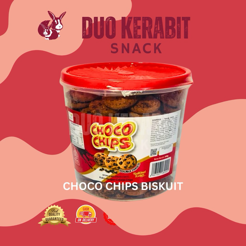 Jual Choco Chips Biskuit Goodtime Duo Kerabit Snack 1 toples 600gram ...