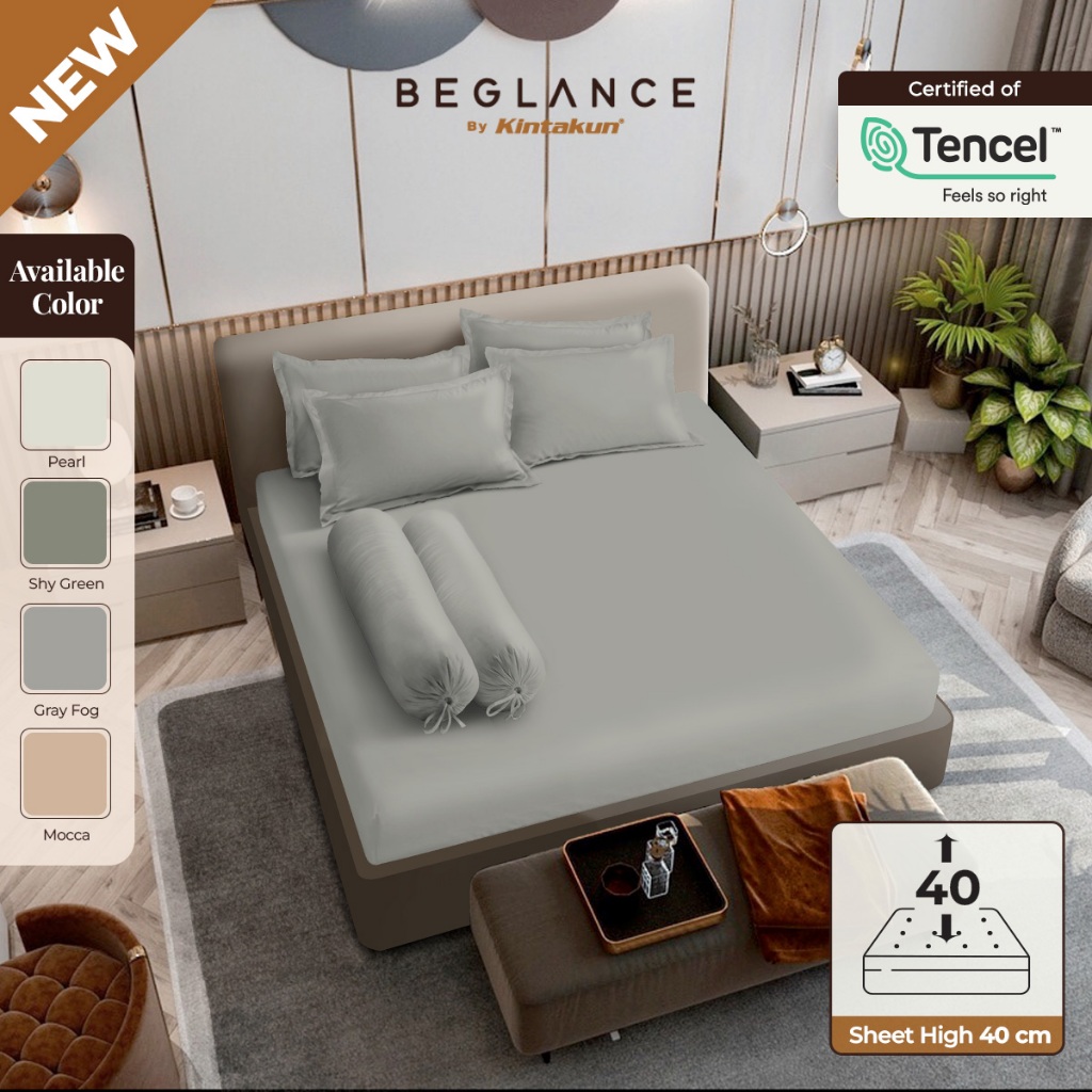 Jual Kintakun Beglance Tencel Lyocell 180 x 200 Sprei Fitted King Polos Super Soft Premium ...