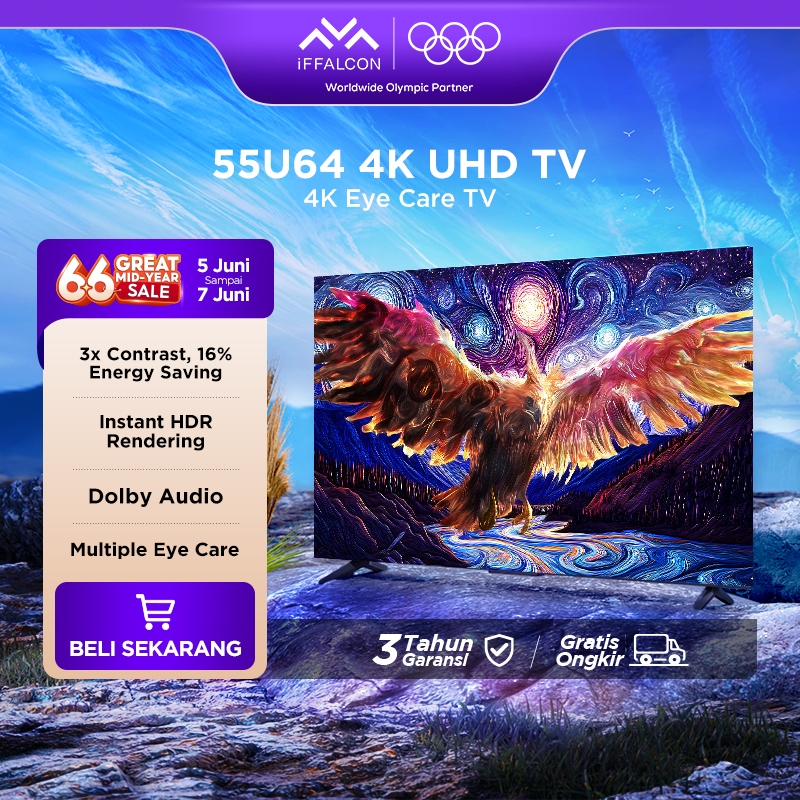 Jual iFFALCON by TCL 55U64 - 55 inch Google TV - 4K UHD | Shopee Indonesia