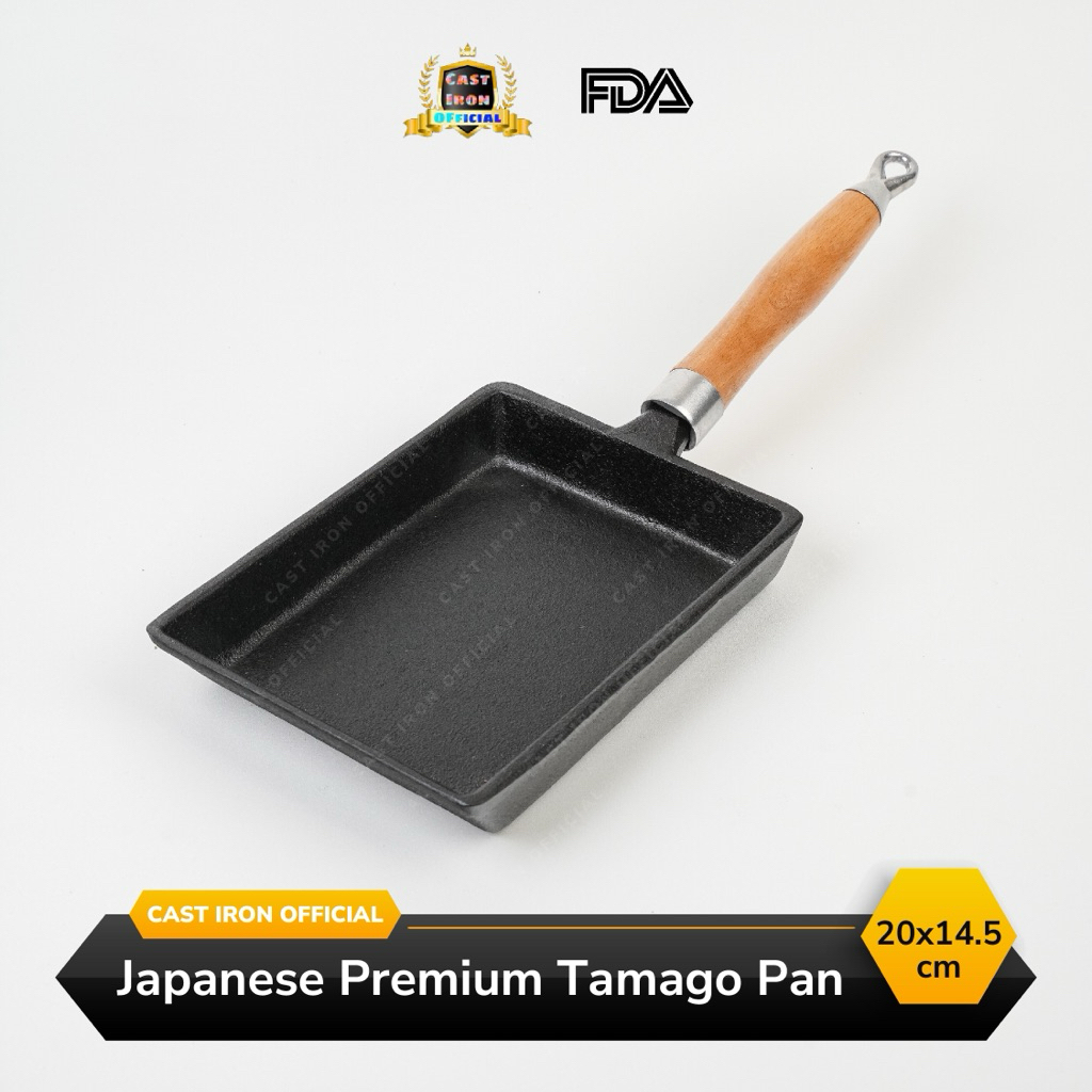 Jual Cast iron Japanese Premium Tamago Egg omelet 20 cm frying pan mini ...