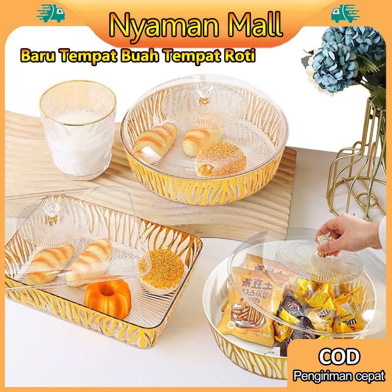 Jual Tempat buah Tempat roti/kue aesthetic/dengan tutup Snack Fruit ...