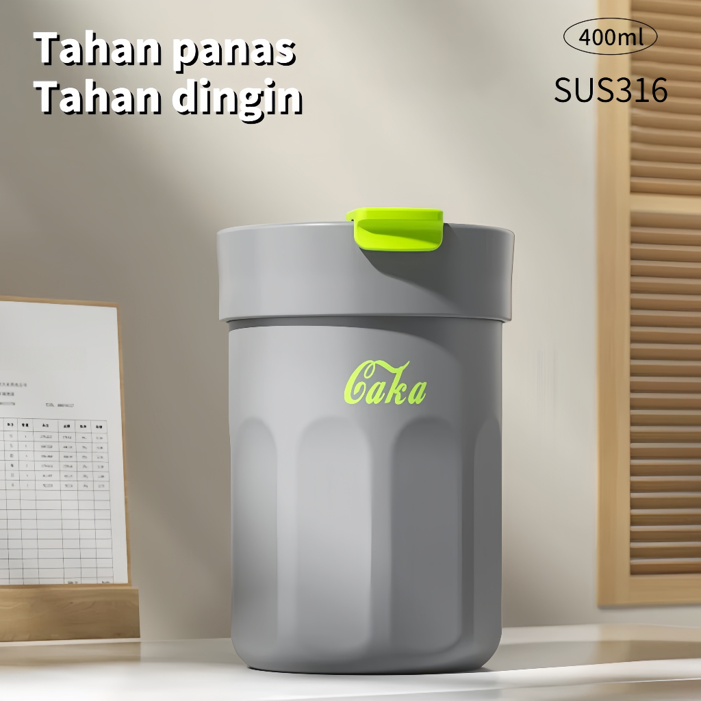 Jual CAKA Tumbler lucu 400ml Sedotan Aesthetic Keramik - Botol Thermos ...