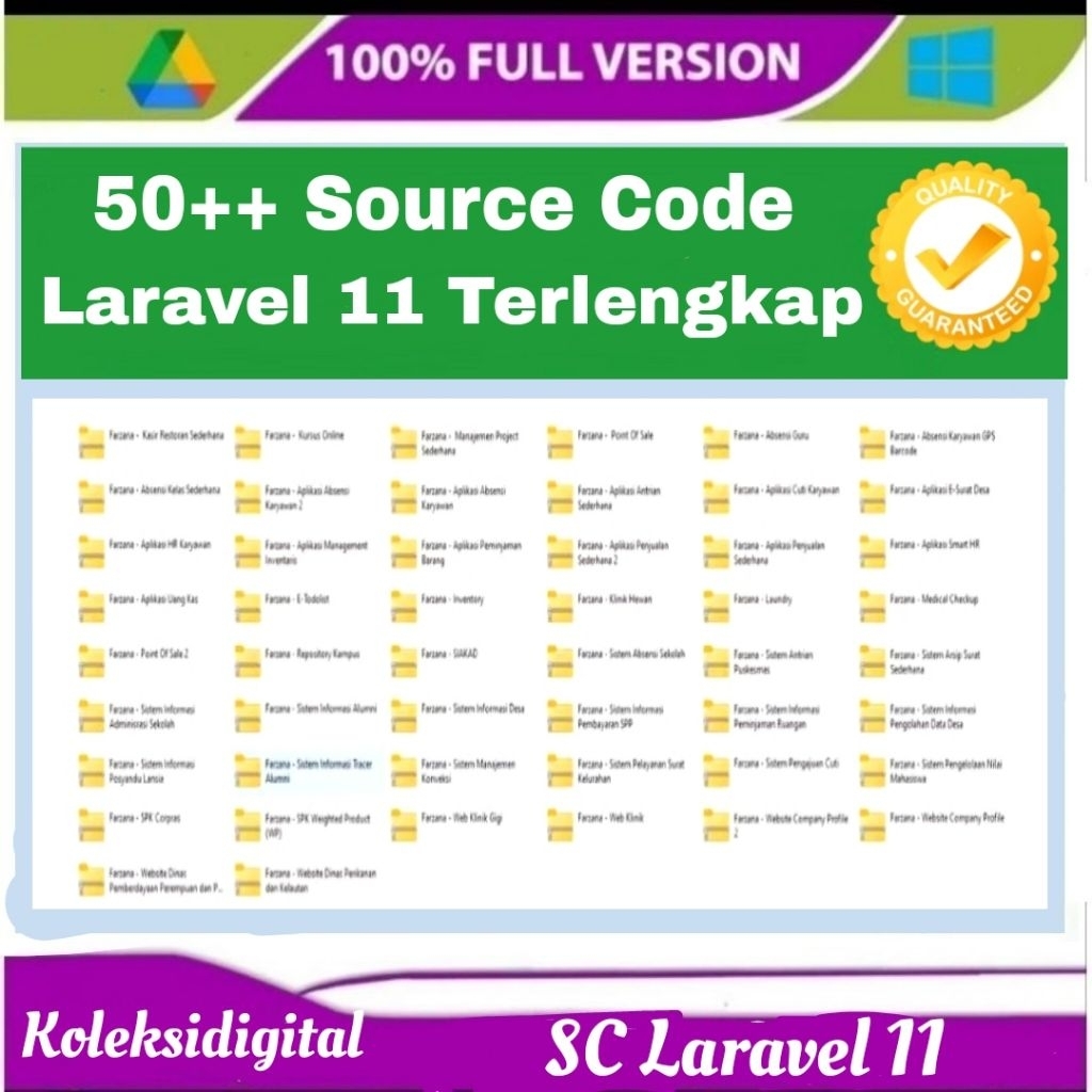 Jual Source Code Program Aplikasi Dan Sistem Informasi Pemograman Laravel 11 Lengkap | Shopee ...