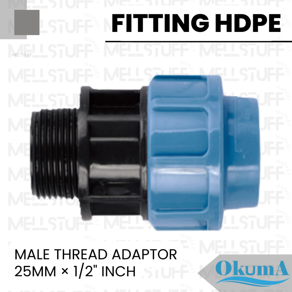 Jual Fitting HDPE Male Thread Adaptor Merk OKUMA Ukuran 25 MM × 1/2 ...