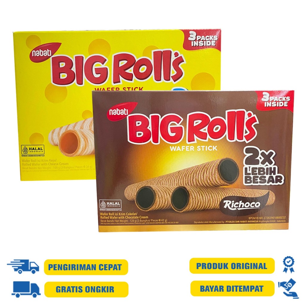 Jual Nabati Big Rolls Wafer Stick Richesse 108 GR | Richoco 126 GR ...