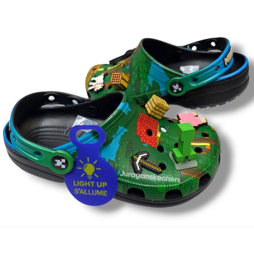 Jual SANDAL KARET CHARACTER MINECRAFT LED/SANDAL KARET MINECRAFT LED ...