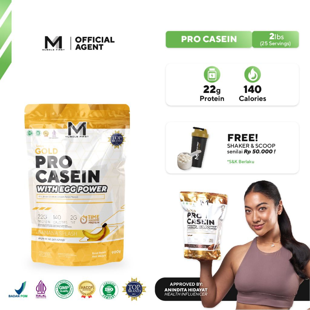 Jual Muscle First Pro Casein Protein 2lbs 25 serving Suplemen Fitness ...