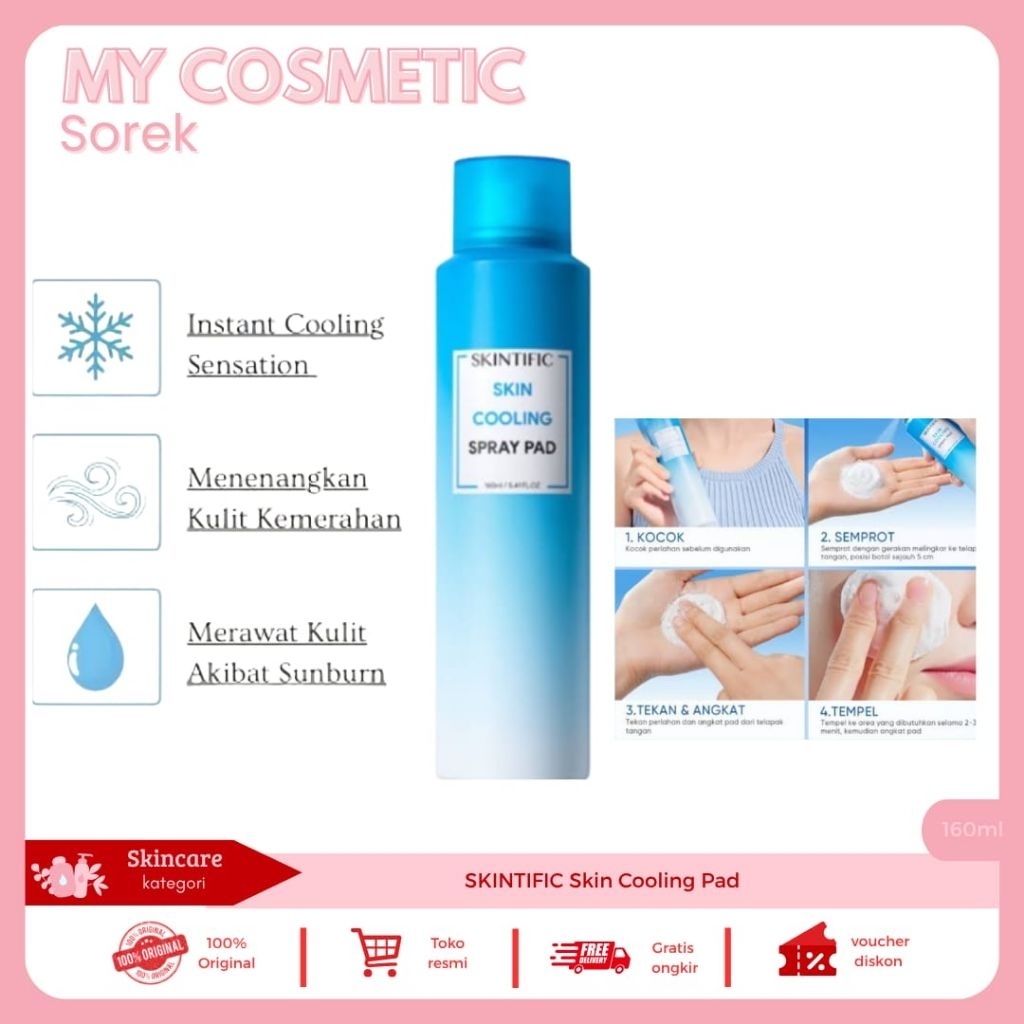 Jual [100% ORI ]SKINTIFIC - Cooling Spray Pad 160ml | Calms Acne ...