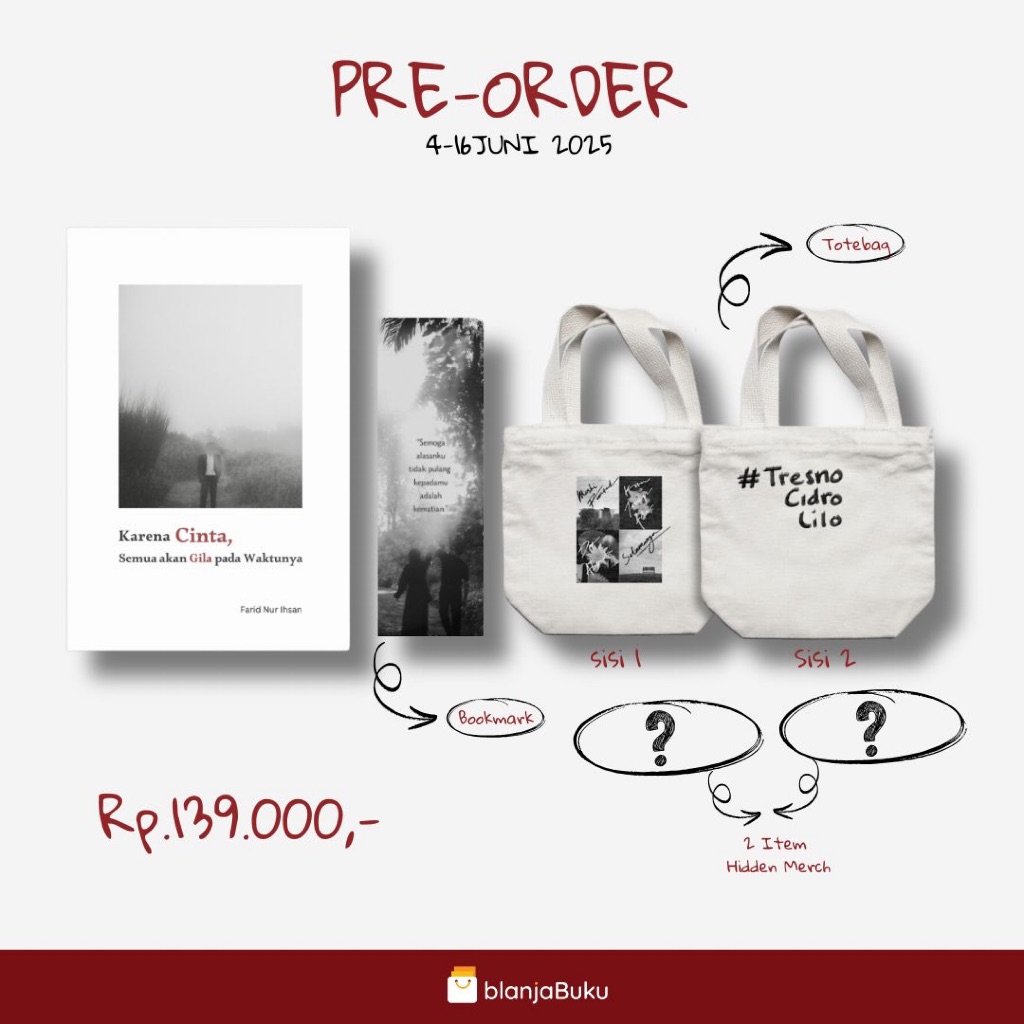 Jual [PRE-ORDER] Penerbitkita - Buku Karena Cinta, Semua akan Gila pada ...