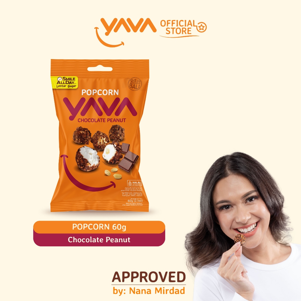 Jual YAVA Popcorn Chocolate Peanut 60g | Shopee Indonesia