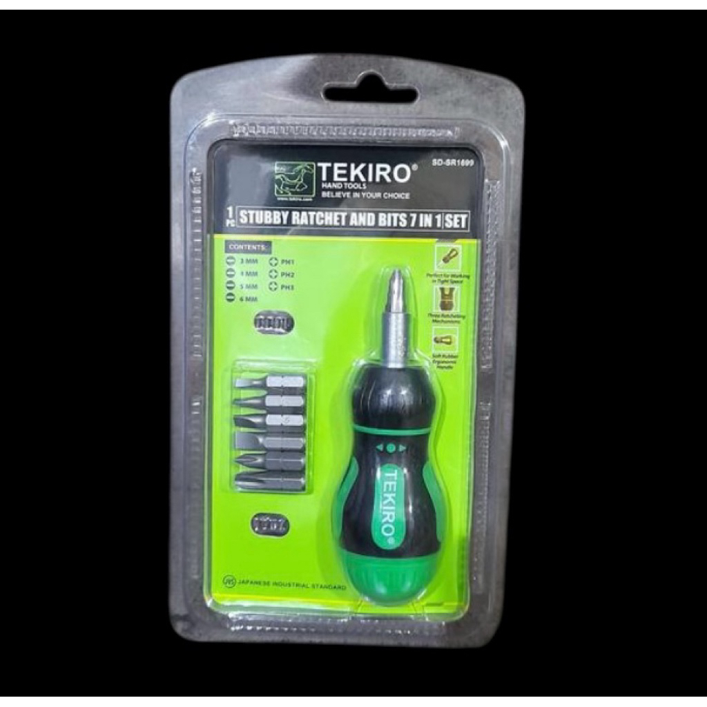Jual Tekiro Obeng Rachet Stubby 7 in 1 Obeng Cebol Set | Shopee Indonesia