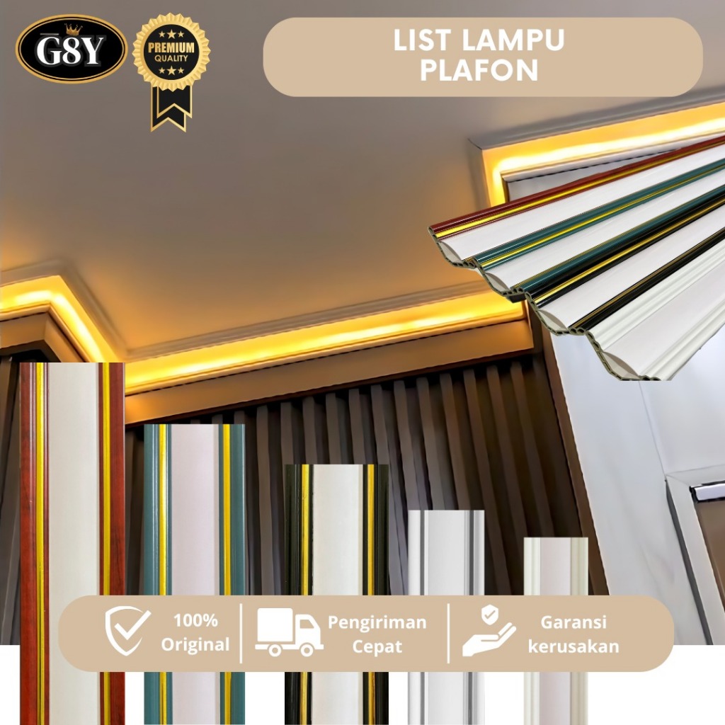 Jual List Lampu Plafon PVC / List Gold / List Lampu LED Termurah ...