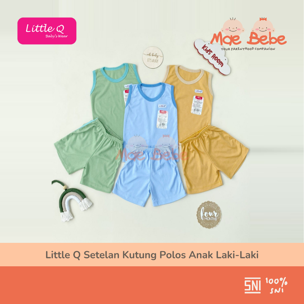 Jual [Size S-XXL] Little Q Setelan Oblong Kutung Polos Anak Laki-Laki ...