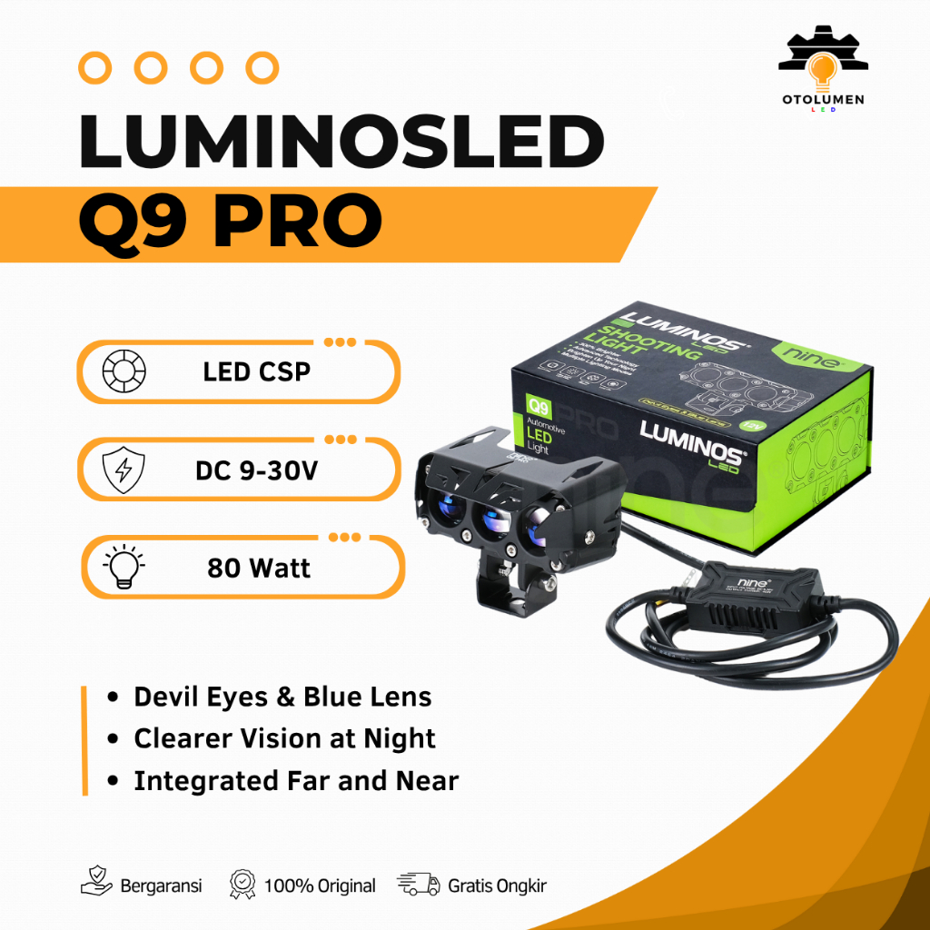 Jual Lampu Tembak Laser 3 Mata 80W Motor Mobil SQL Kipas Devil Eye Blue Lens Anti Air Q9 PRO ...