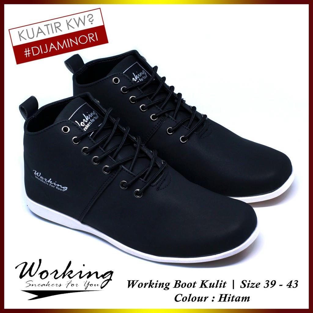 Jual Sepatu Working Sneakers sepatu boot kulit kasual | Shopee Indonesia