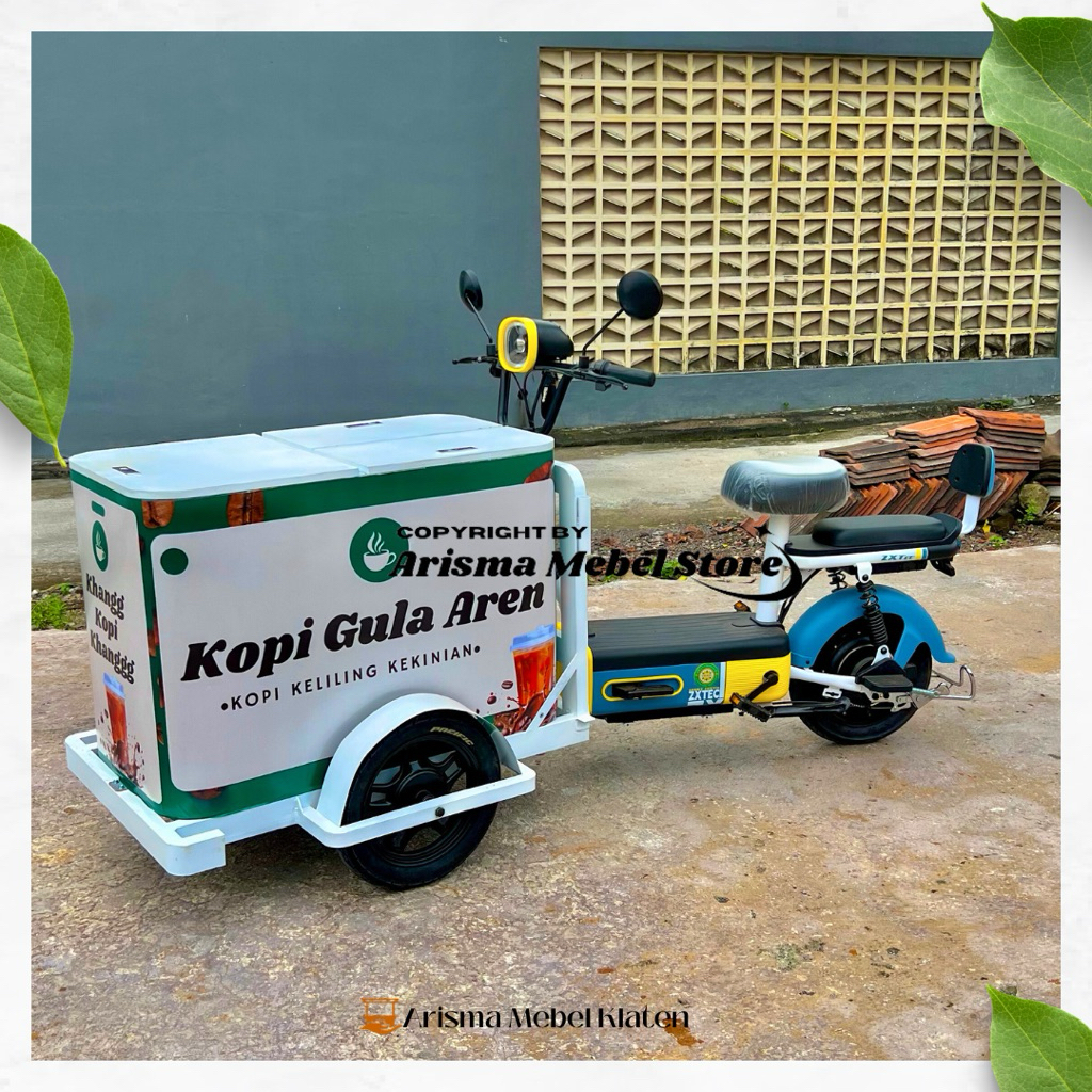 Jual Gerobak Sepeda Listrik, gerobak kopi keliling, gerobak kopi sepeda ...