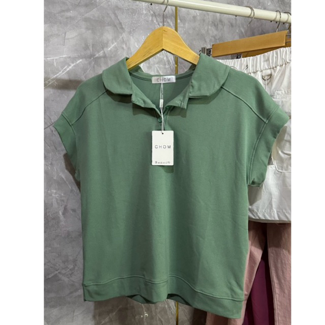 Jual CHOM BASIC COLLAR COMFY TOP ATASAN KAOS POLOS KERAH PREMIUM BKK ...