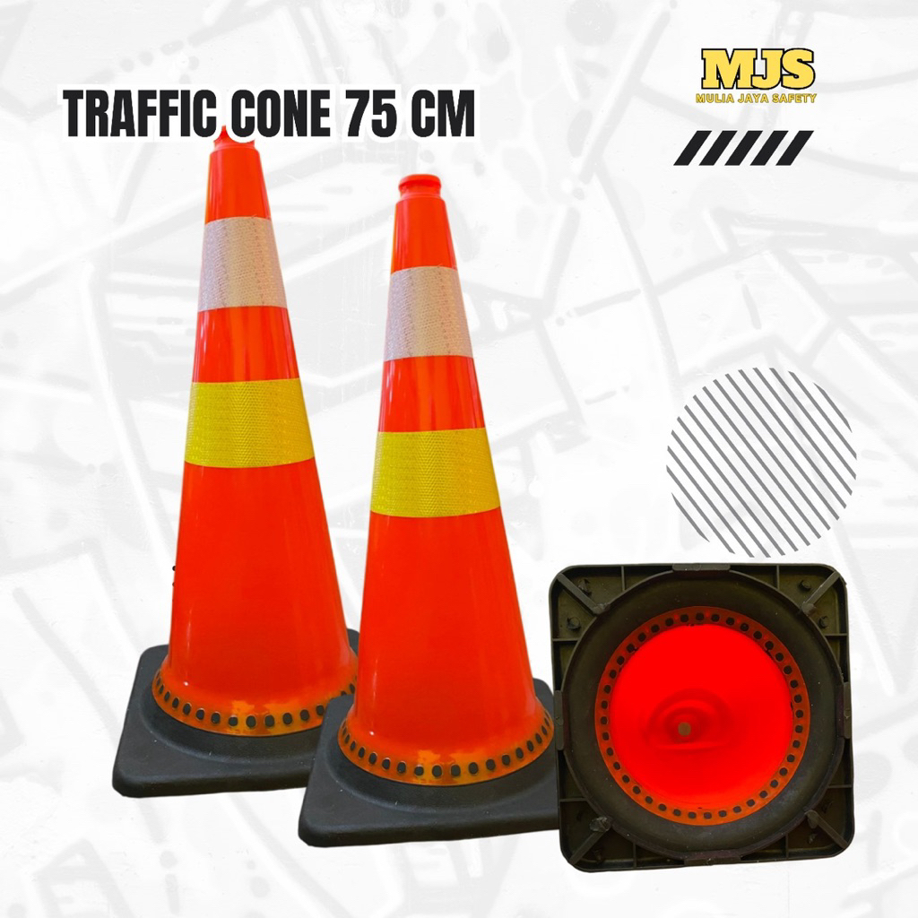 Jual Traffic Cone 75 cm Reflector- Pembatas Parkir/Proyek Jalan Bahan ...