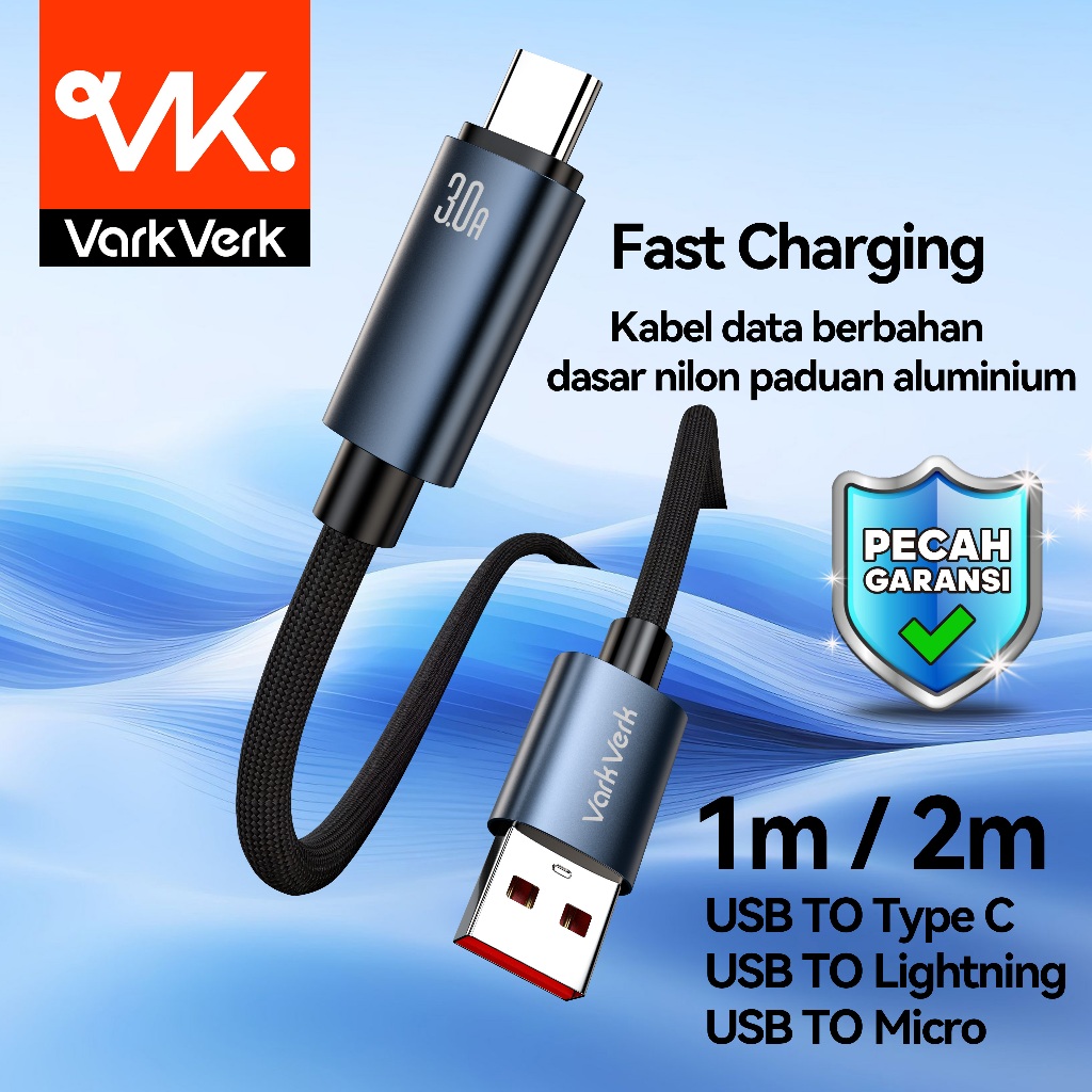 Jual VarkVerk USB Ke ( Type C ) (Lightning) (Micro USB) Kabel Nilon ...