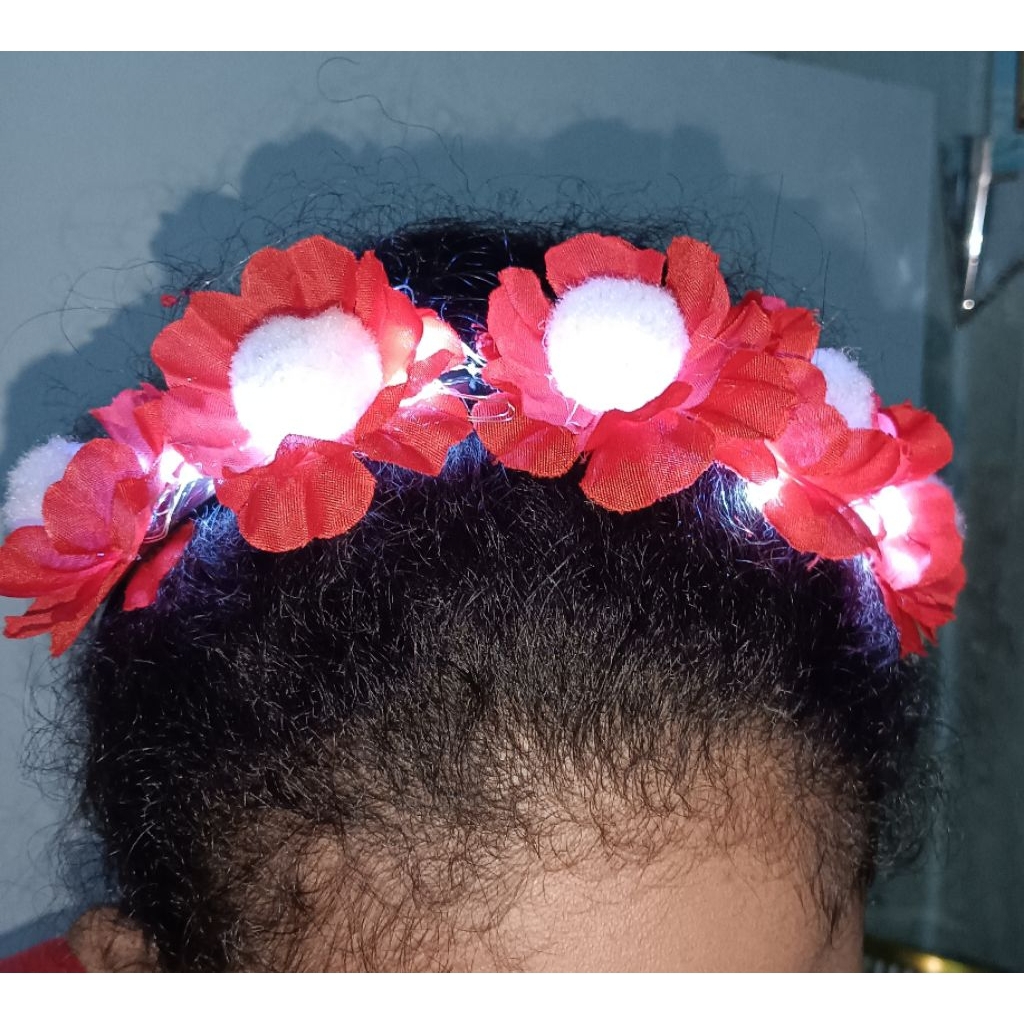 Jual bando bunga merah putih lampu LED/17 agustusan/perayaan ...