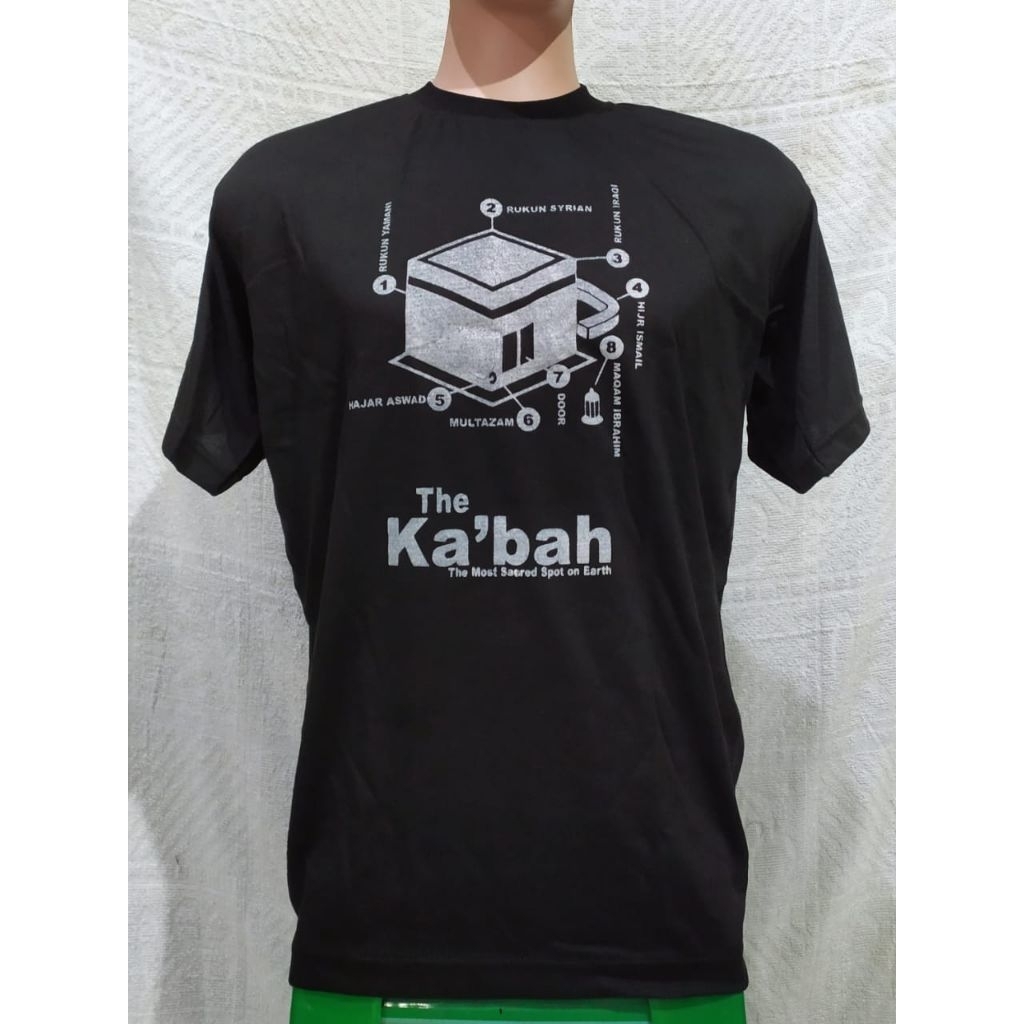 Jual KAOS SOUVENIR OLEH OLEH HAJI UMROH HITAM GAMBAR SABLON KAKBAH ...