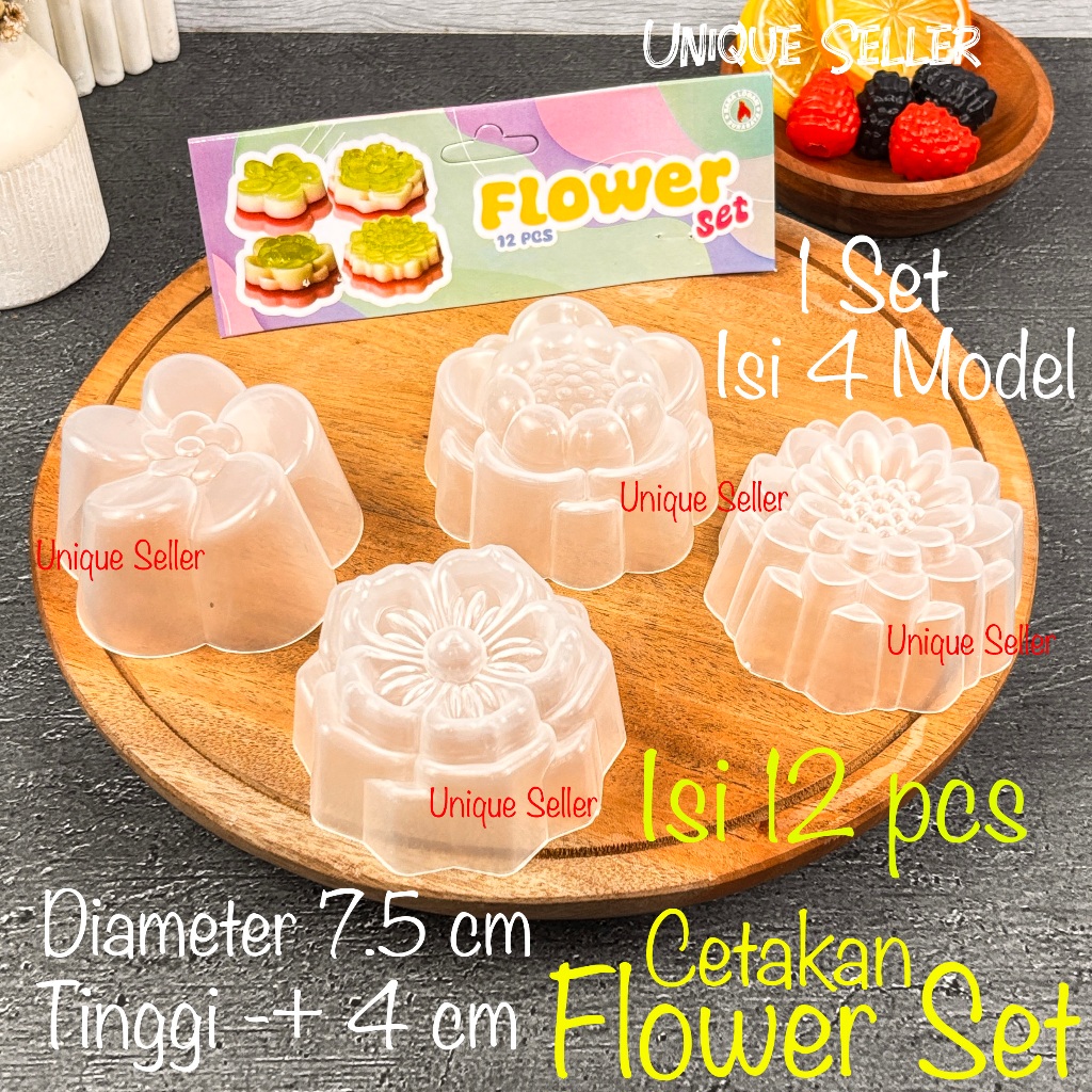 Jual [Isi12] Cetakan Puding Kue Putu Ayu Flower Set 7.5 cm Blossom ...