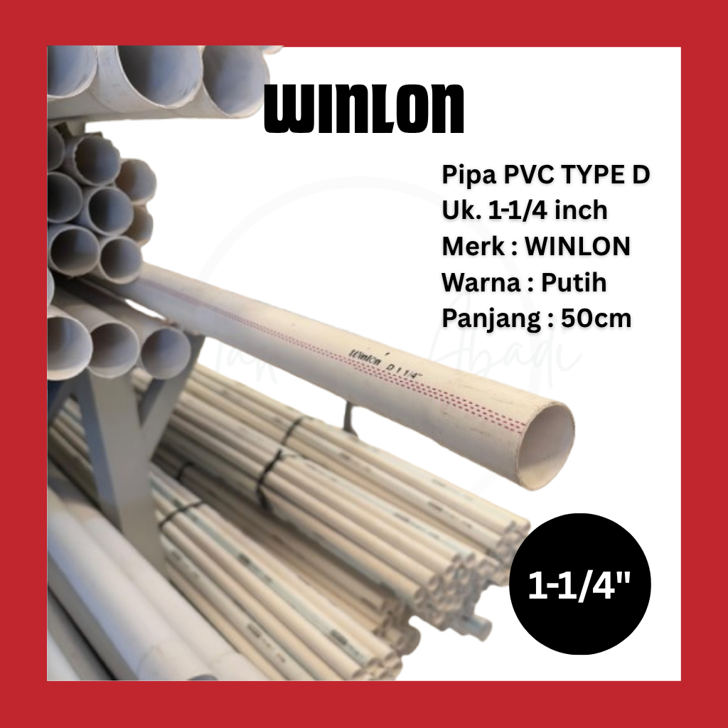 Jual PIPA AIR PVC WINLON TYPE D UKURAN 1-1/4 INCH METERAN || 50cm dan ...