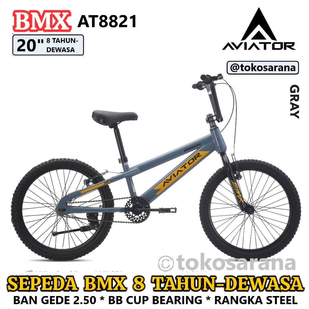 Jual Sepeda BMX Aviator AT8821 Remaja-Dewasa Ban 20 Inci x 2.50 Steel OPC The Ashtabula Crank ...