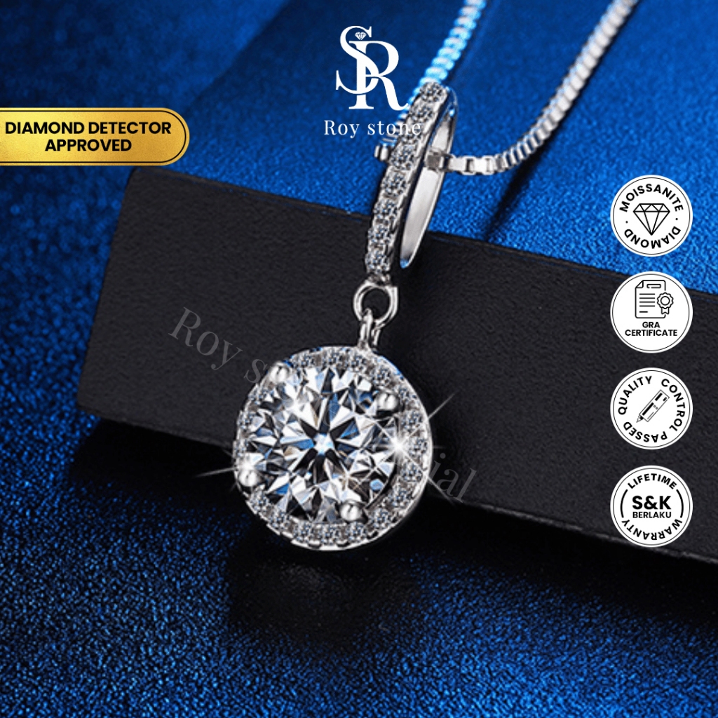 Jual RoyStone - Kalung Fleur Necklace Wanita Perhiasan Moissanite ...