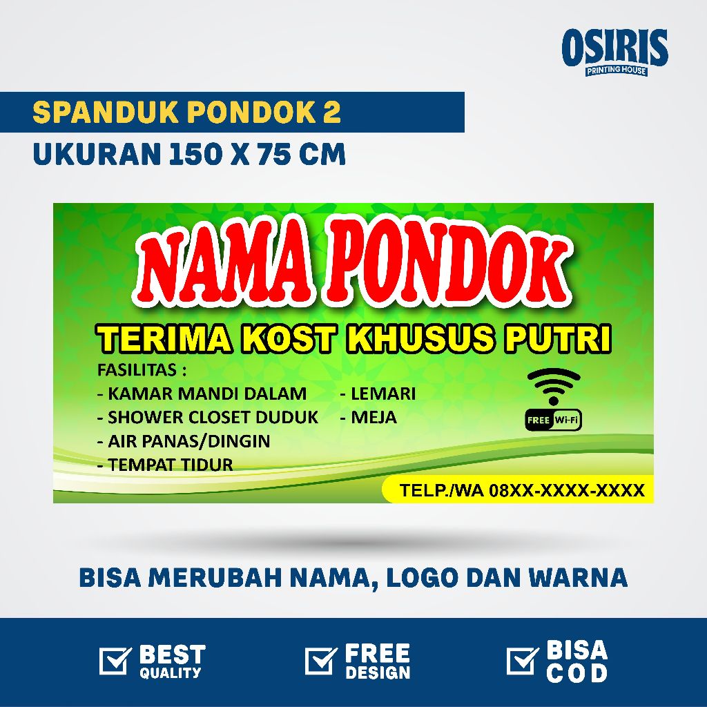 Jual CETAK SPANDUK/BANNER PONDOK 2 - UKURAN 150 X 75 CM | Shopee Indonesia