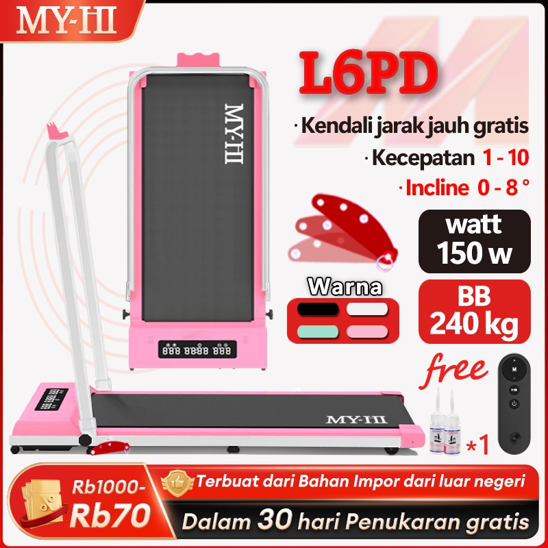 Jual MY-HI Treadmill Listrik Pink Walking Pad Running Treadmill ...
