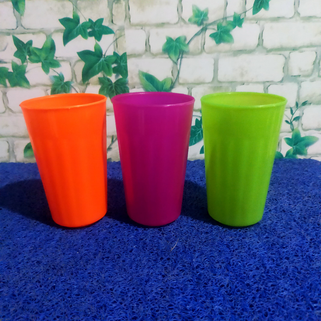Jual SET (ISI 6 PCS) GELAS PLASTIK 1012 FLO / GELAS TEH ES SUSU / GELAS ...