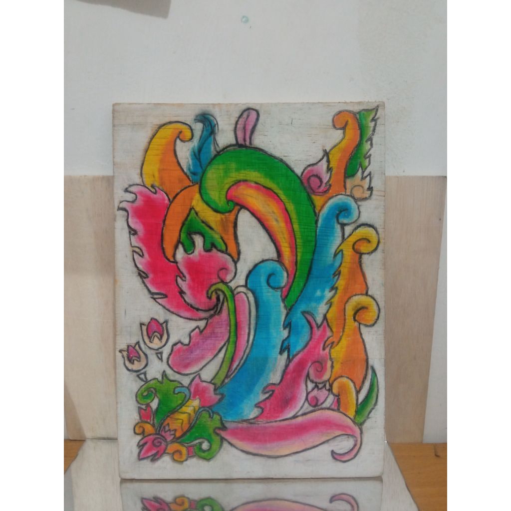 Jual Lukisan Ragam Hias Flora Crayon ( Baca Deskripsi ) | Shopee Indonesia