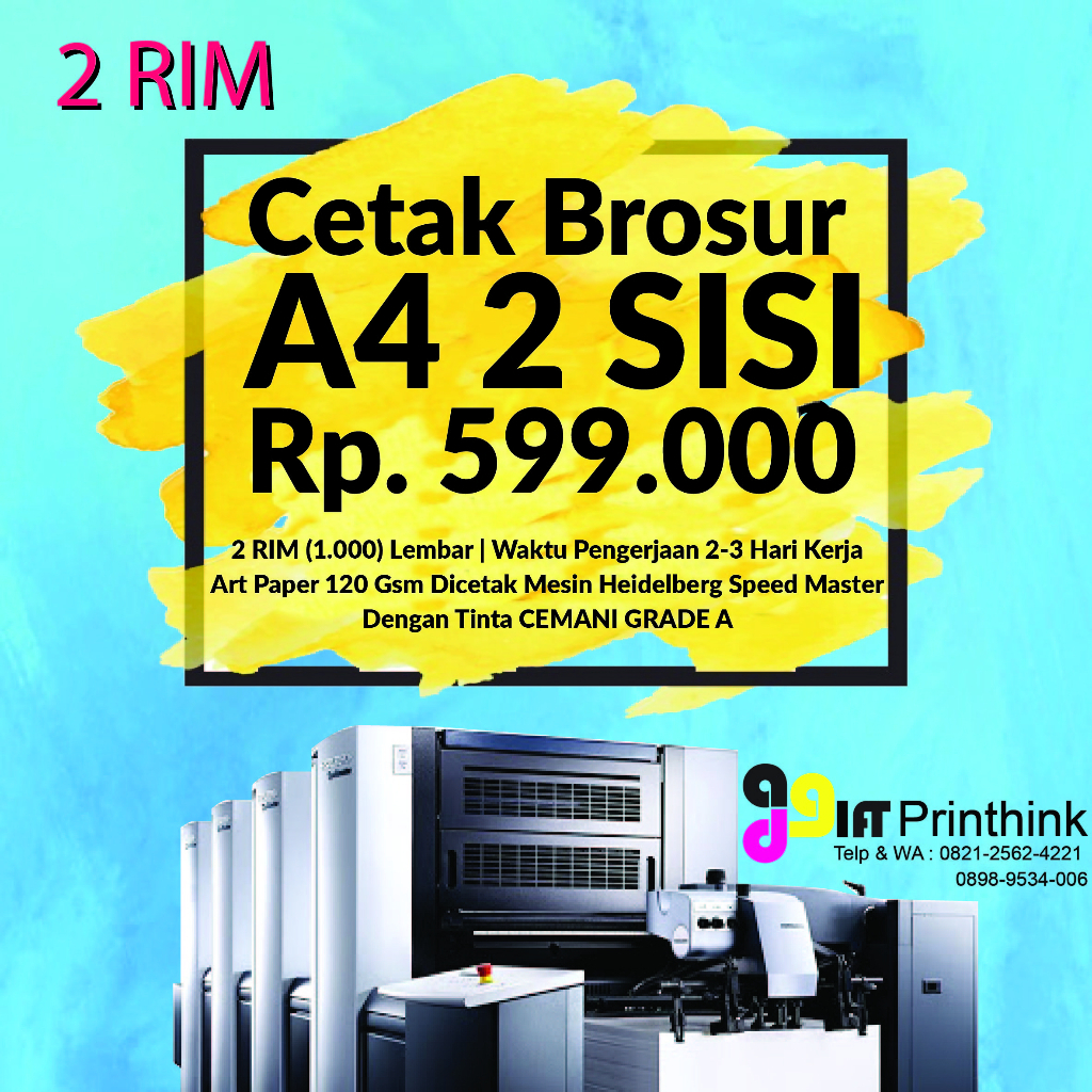 Jual Cetak Brosur A4 (2 Sisi) 2 rim / 1000 lbr | Art Paper 120 gr TERMURAH | Shopee Indonesia