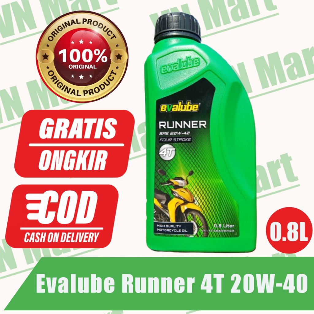Jual Oli Evalube Runner 4T SAE 20W-40 800ml Oli motor bebek | Shopee ...