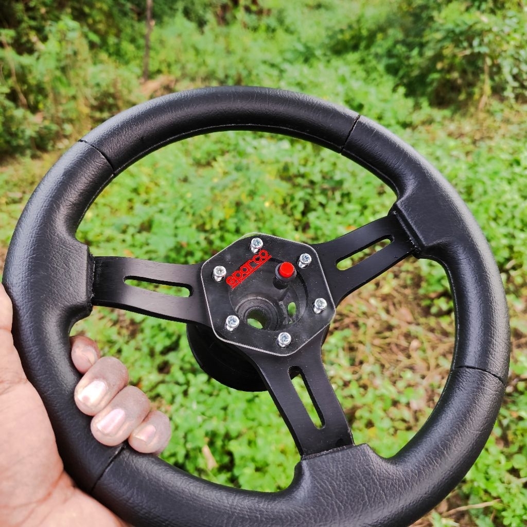 Jual setir mobil racing ukuran 12 inchi memakai ring akrilik transparan ...