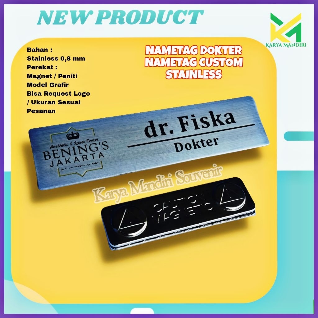 Jual Nametag Nama Dada Stainless Nametag Dokter / Perawat | Model ...