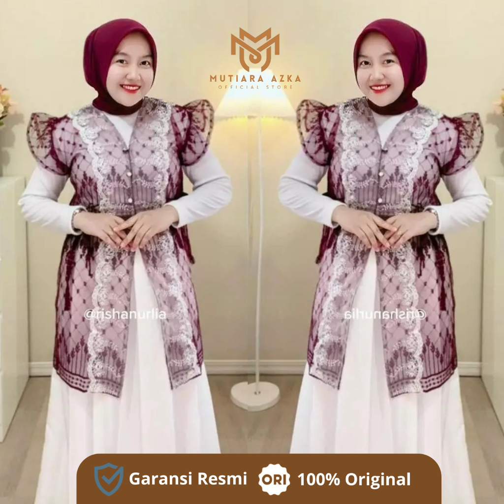 Jual Alyssa Outer Tunik Wanita Cardigan Brokat Brukat Kondangan Wisuda ...